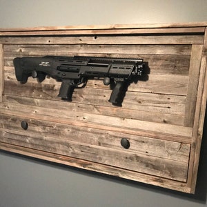 Rustic Gun Rack W/ Ammo Storage, Reclaimed Wood Gun Rack, Railroad ...