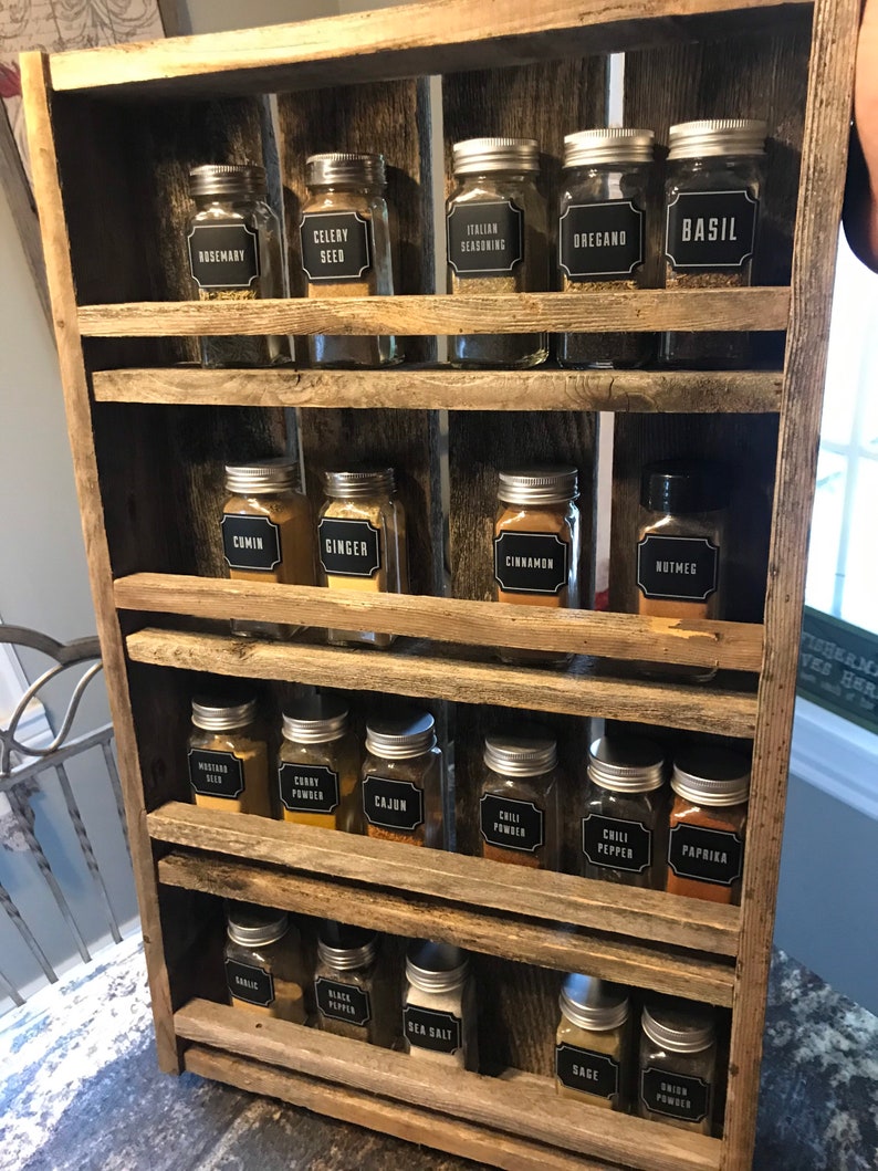 Rustic Mason Jar Spice Rack Display Spice Rack Mason Jars | Etsy