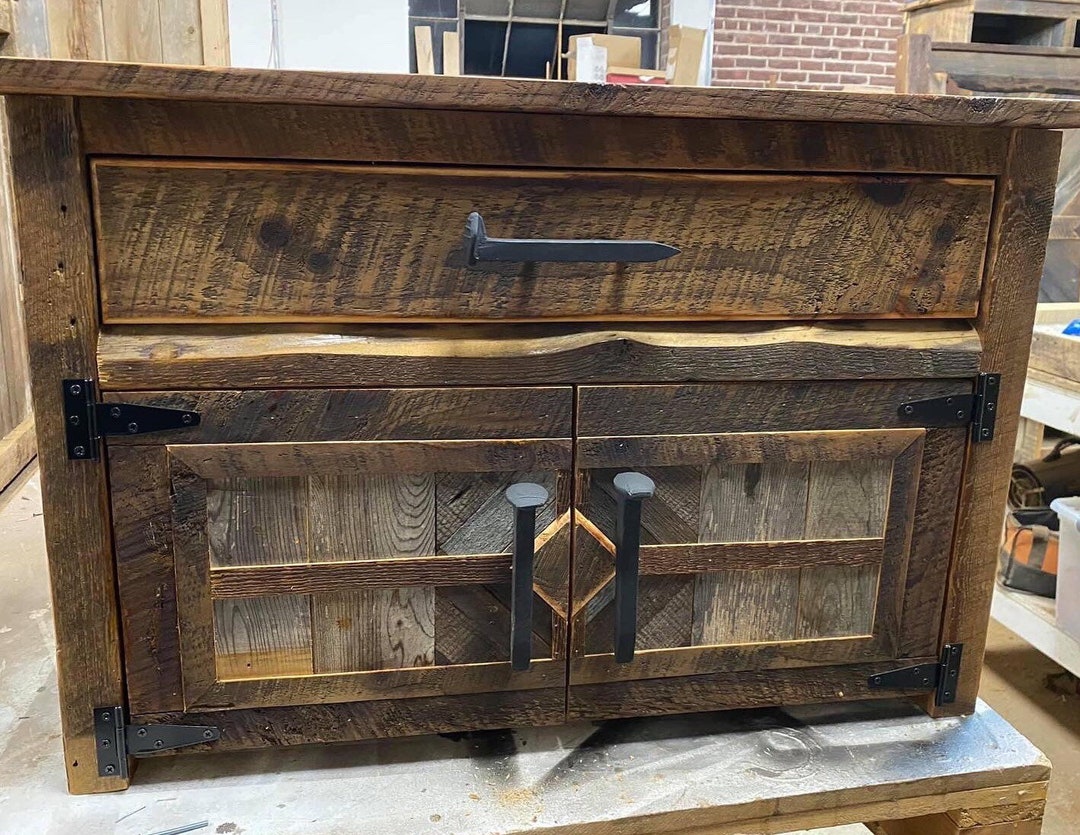 Reclaimed Barnwood Nightstand, Rustic Bedside Table, Bedroom Furniture ...