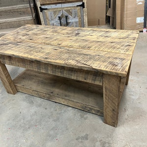 Rustic Distressed Barnwood Coffee Table, Reclaimed Barnwood Sofa Table ...
