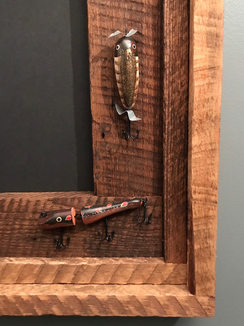 Rustic Fishing Lure Frame Rustic Barnwood Picture Frame - Etsy