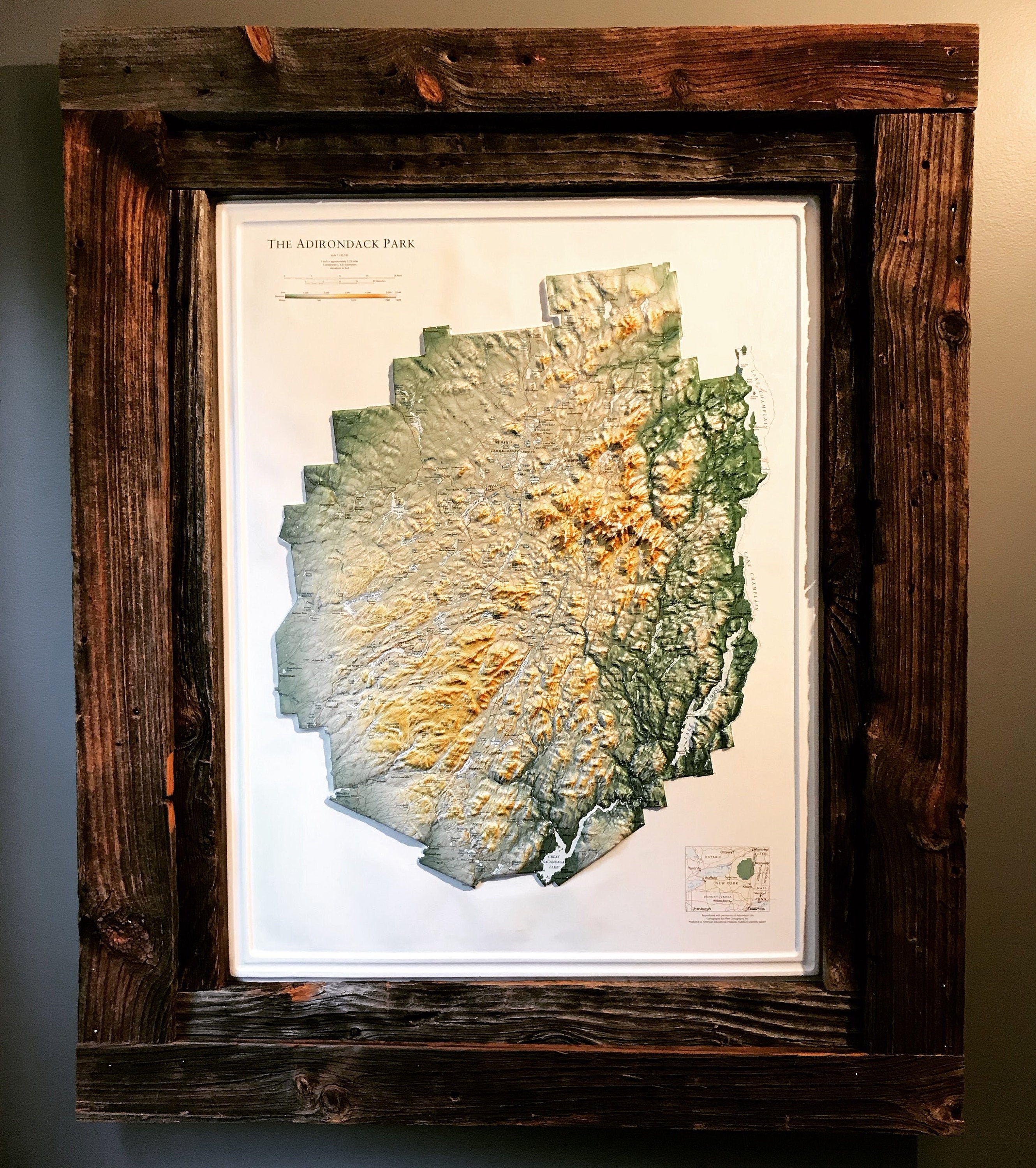 Adirondack Park Map Adirondack Park Adirondack Park 3d Map | Etsy