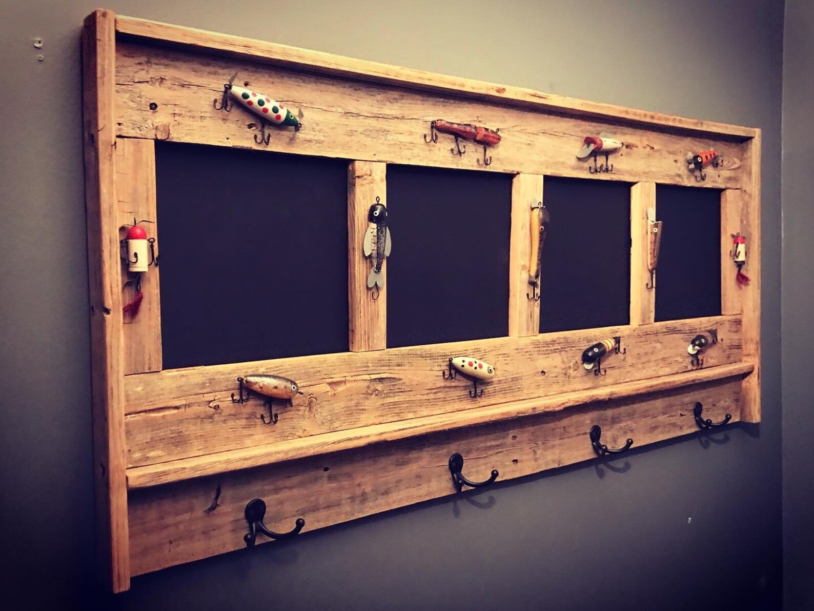 Rustic Fishing Frame, Fish Frame, Gift for Fisherman, Rustic Lure Frame ...