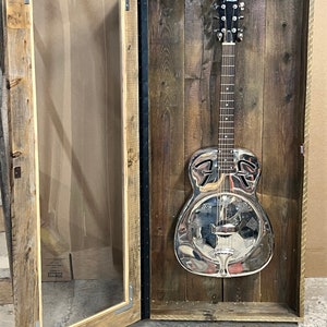 Rustic Guitar Shadow Box Display With Door, Reclaimed Wood Guitar ...
