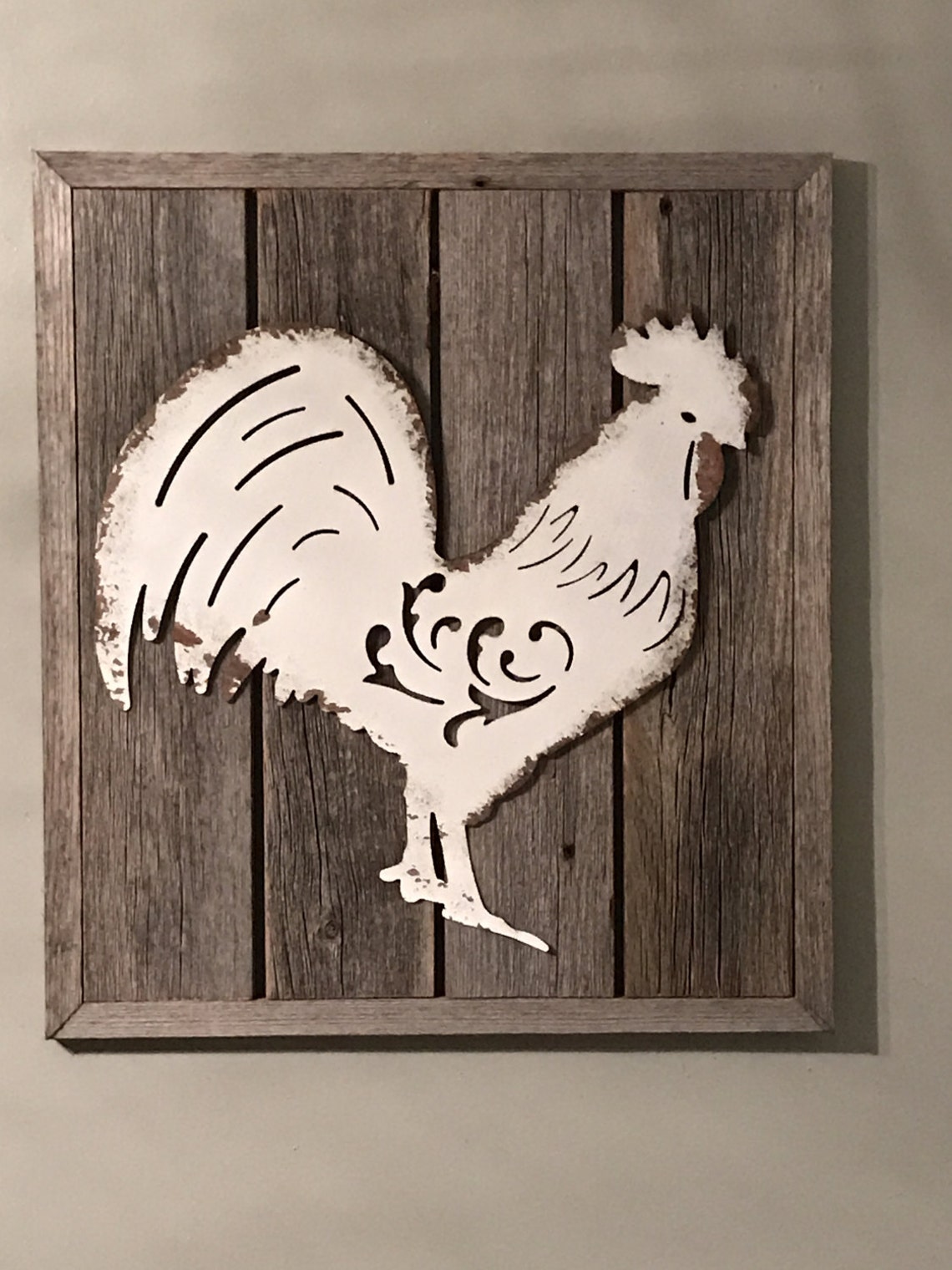 Rooster Decor Tin Rooster Rustic Decor Rooster - Etsy