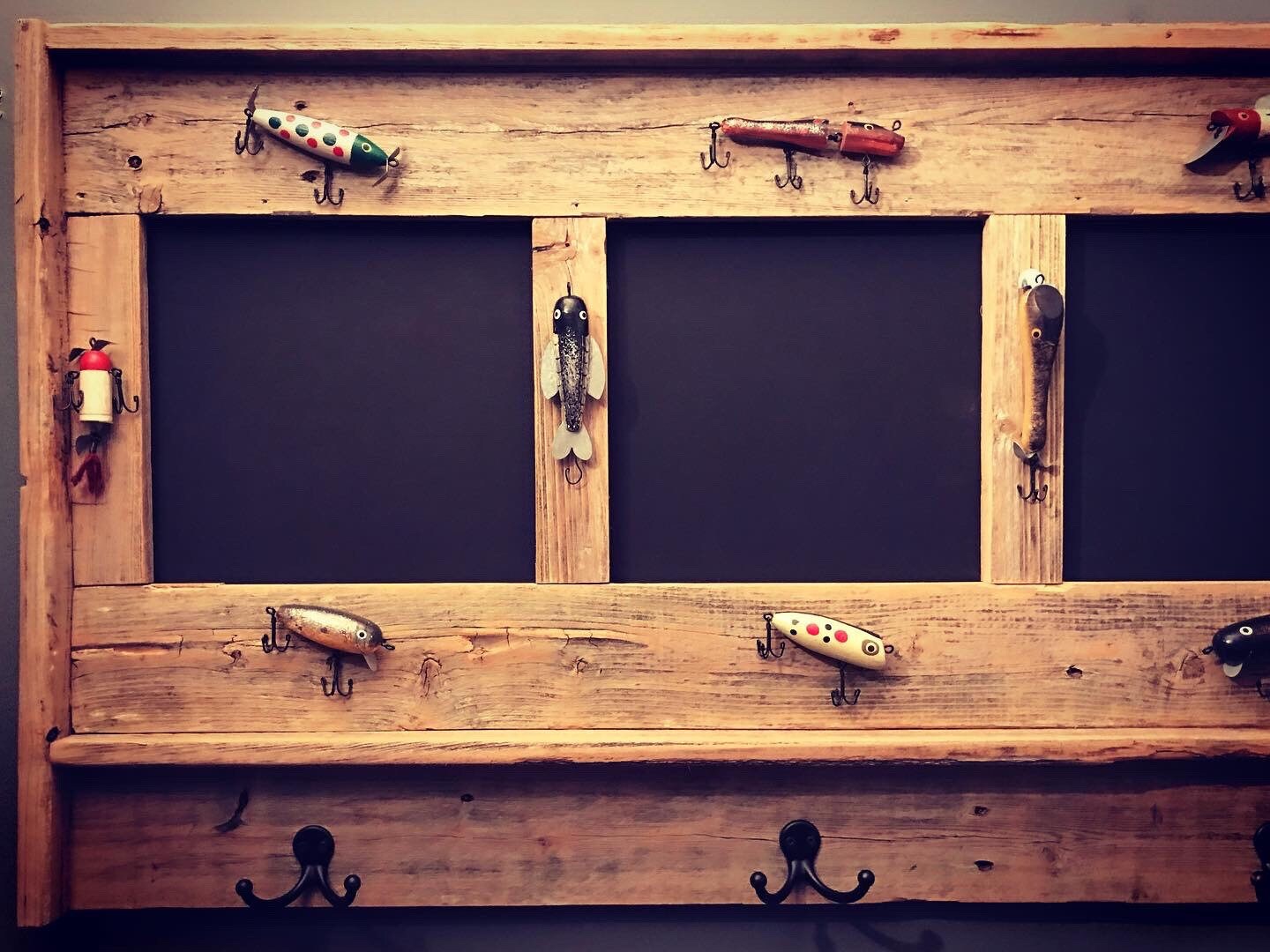 Rustic Fishing Lure Display Frame, Reclaimed Wood Picture Frame ...