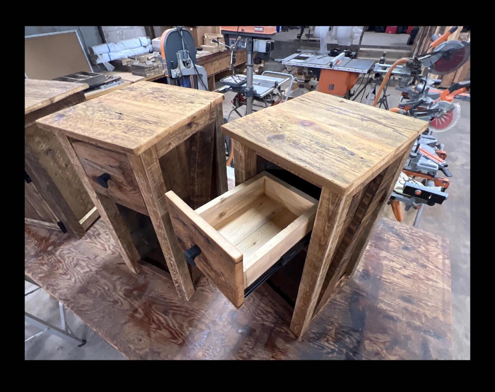 Reclaimed Barnwood Nightstand, Rustic Bedside Table With Drawer - Etsy