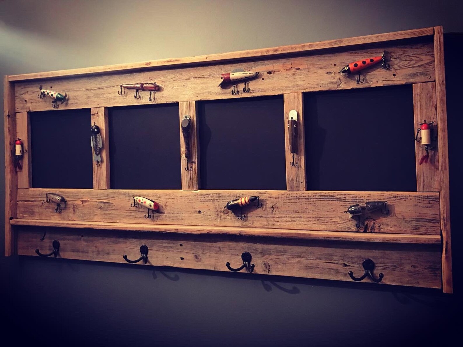 Rustic Fishing Frame, Fish Frame, Gift for Fisherman, Rustic Lure Frame ...