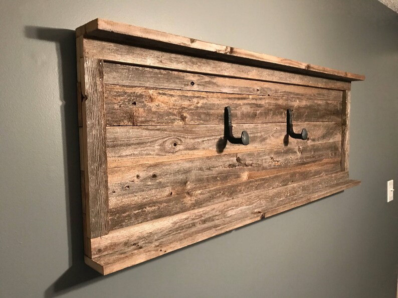 Rustic Gun Rack, Reclaimed Wood, Railroad Spike Gun Hanger, Mancave ...