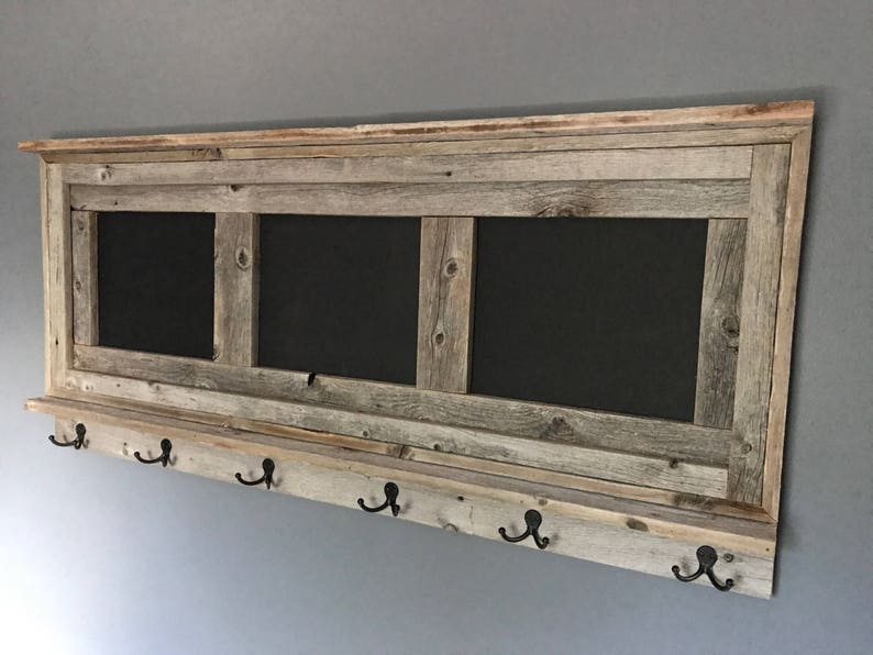 Rustic Picture Frame Coat Rack Reclaimed Wood Picture Frame | Etsy
