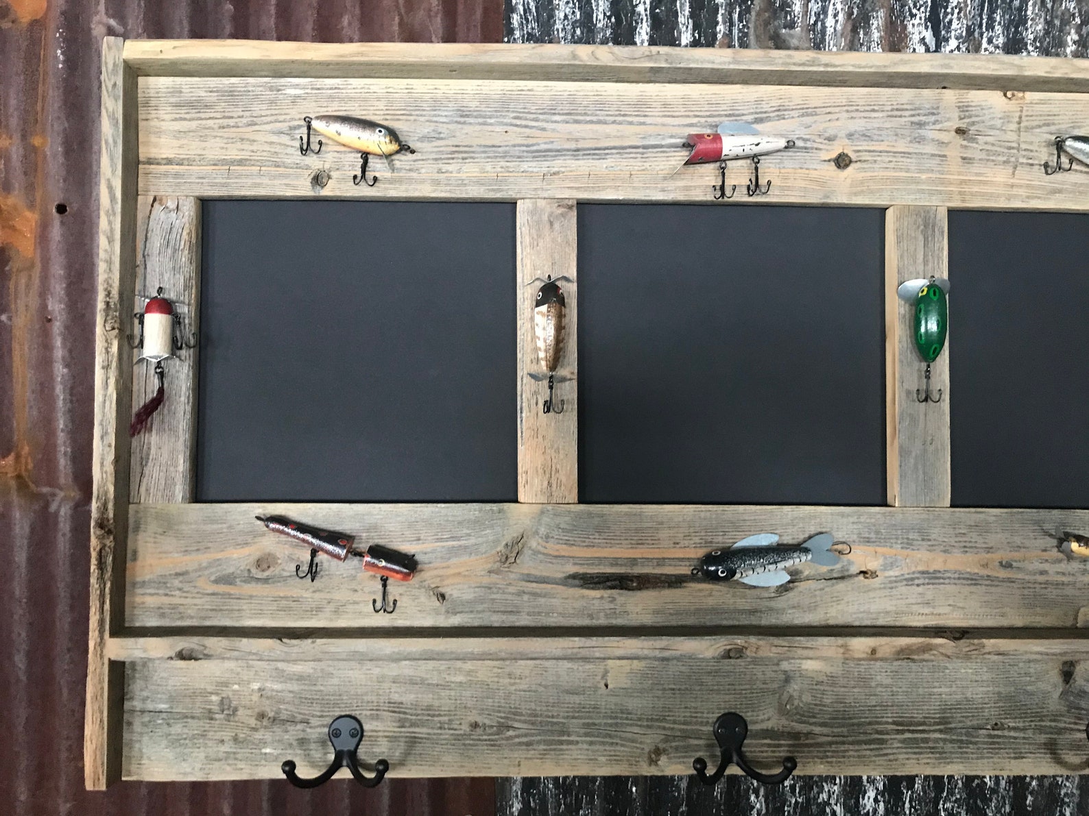 Rustic Fishing Frame, Fish Frame, Gift for Fisherman, Rustic Lure Frame ...