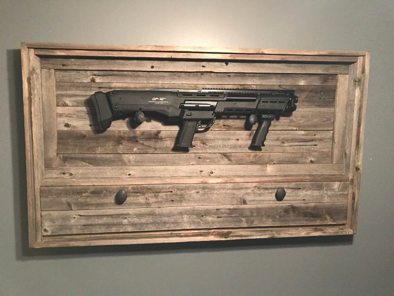 Rustic Gun Rack W/ Ammo Storage Reclaimed Wood Gun Rack | Etsy