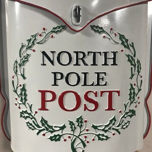 North Pole Post Box, Rustic Display Mailbox, Tin Display Mailbox ...