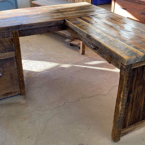Reclaimed Rustic Barnwood Desk Reclaimed Barnwood Office | Etsy