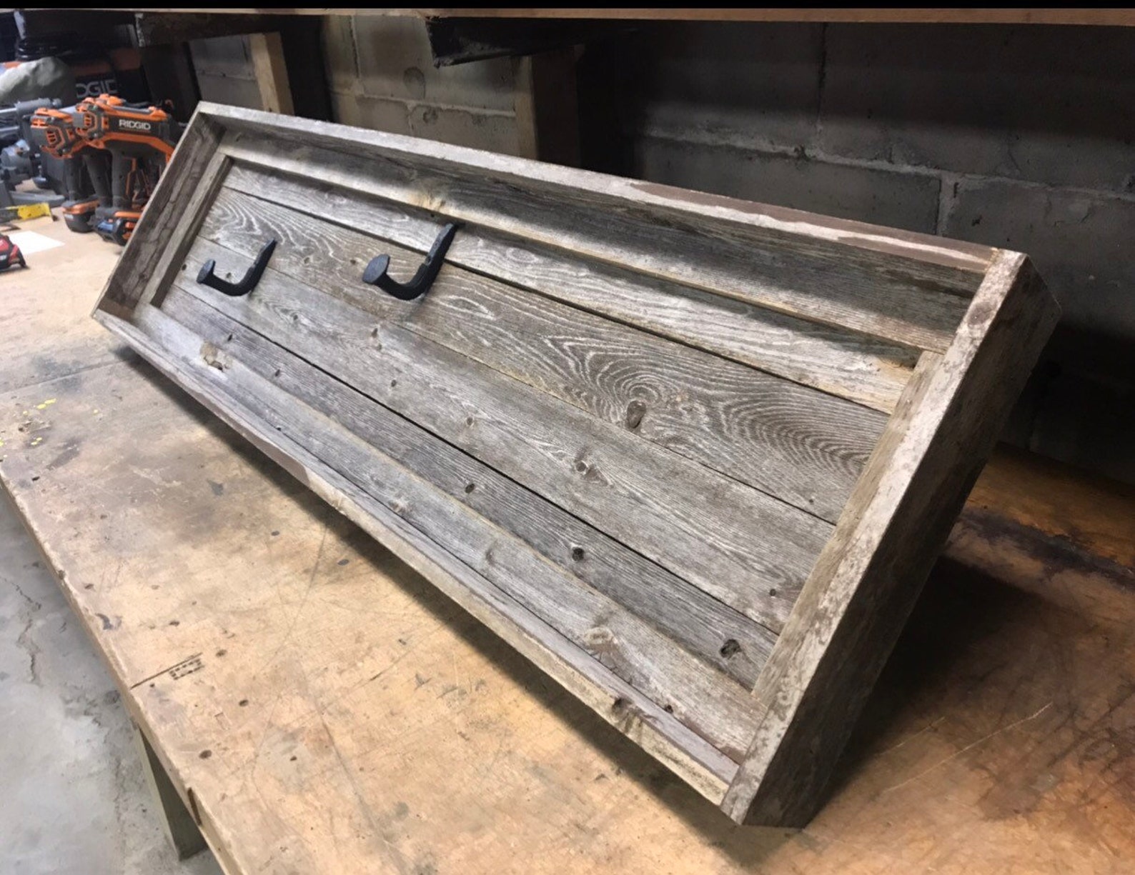 Reclaimed Rustic Railroad Spike Gun Rack Display, Gun Hanger, Rifle ...