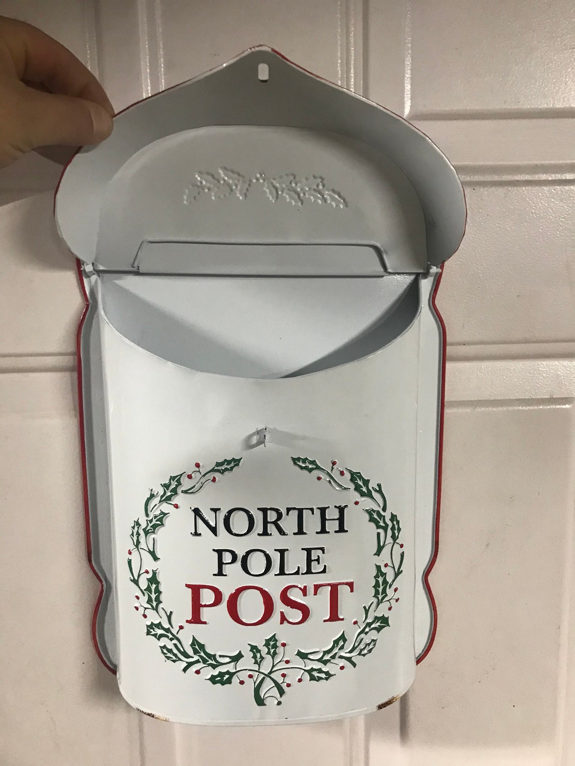 North Pole Post Box Rustic Display Mailbox Tin Display | Etsy