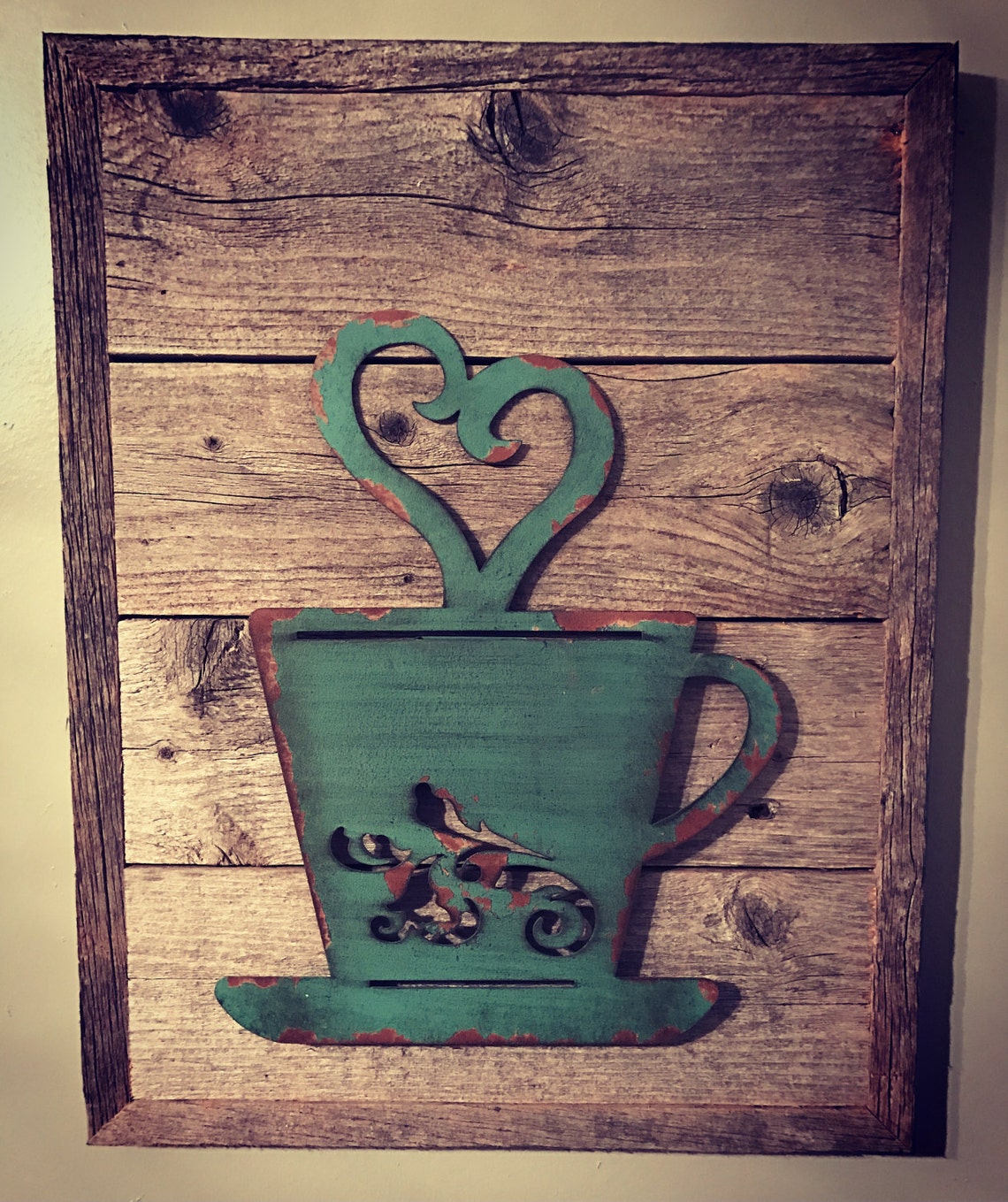 Rustic Coffee Cup Reclaimed Wood Decor, Coffee Lover Gift - Etsy