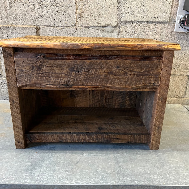 Reclaimed Wood Nightstand - Etsy