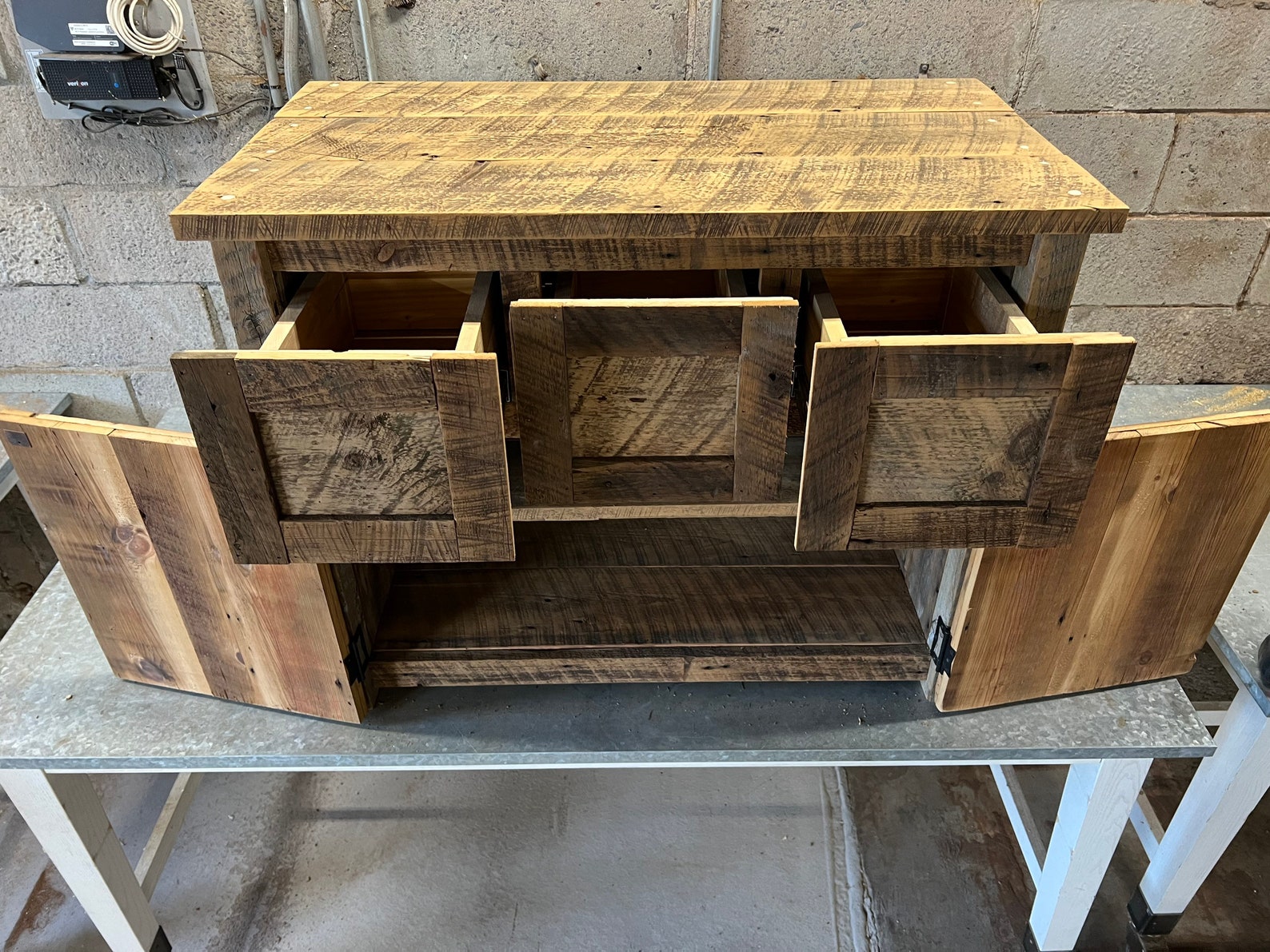 Reclaimed Rustic Barnwood Cabinet, Reclaimed Primitive Farmhouse Vanity ...