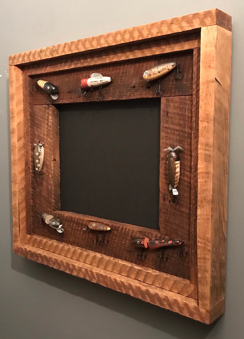 Rustic Fishing Lure Frame Rustic Barnwood Picture Frame - Etsy