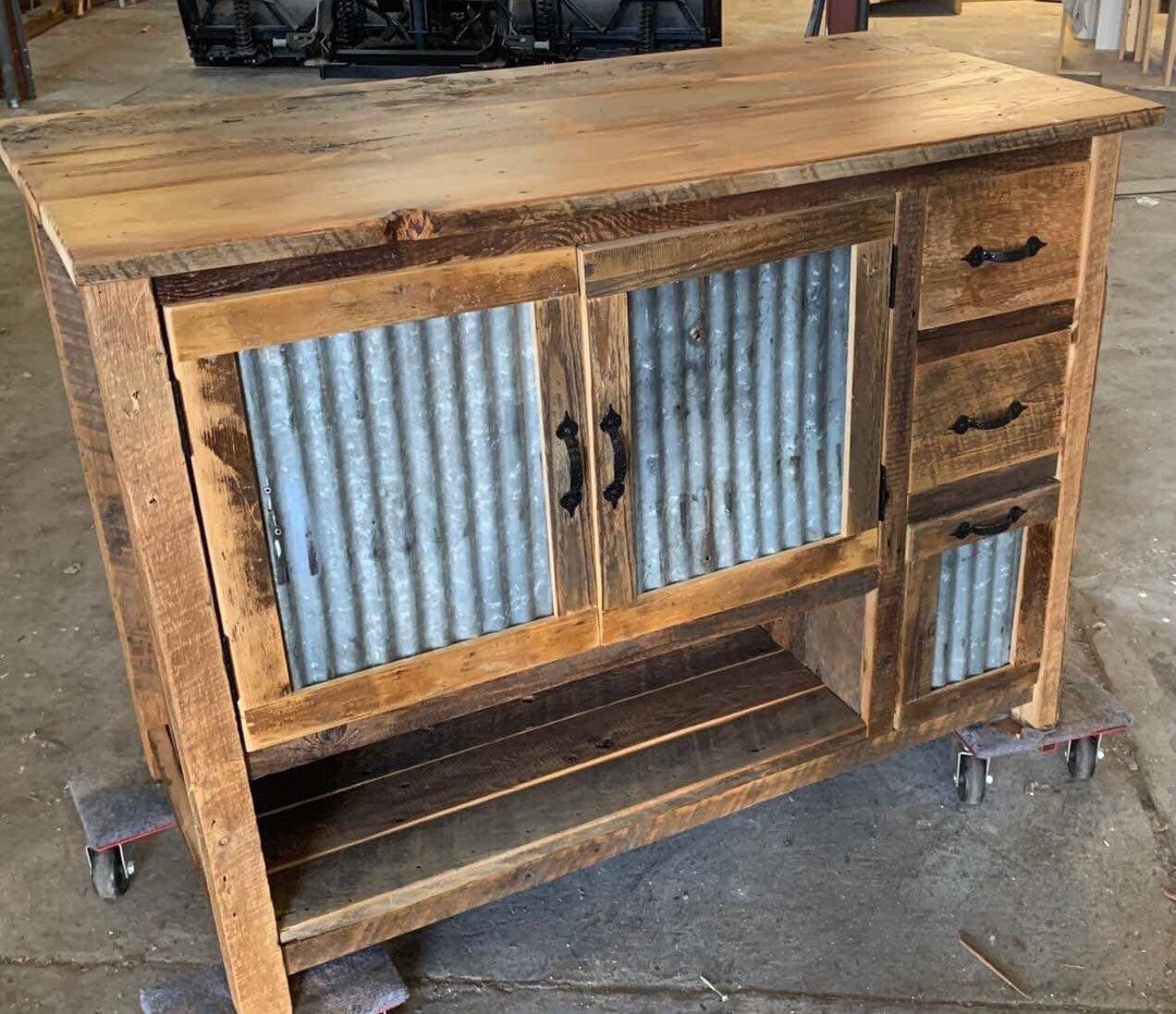 Reclaimed Rustic Barnwood Work Stationary, Reclaimed Barnwood Office ...