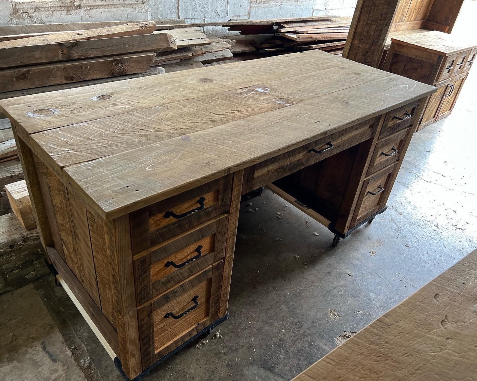 Reclaimed Rustic Barnwood Desk Reclaimed Barnwood Office - Etsy
