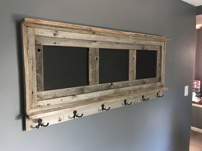 Rustic Picture Frame Coat Rack Reclaimed Wood Picture Frame | Etsy
