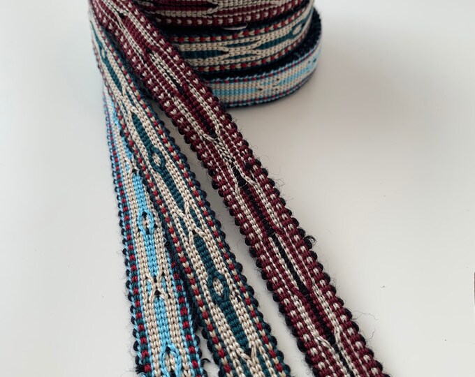 Set of 3 Hand Woven Ribbon, Cotton, Mix Colours, Ribbon, Trims, Hand ...