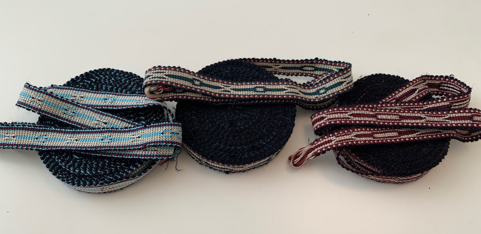 Set of 3 Hand Woven Ribbon Cotton Mix Colours Ribbon - Etsy UK