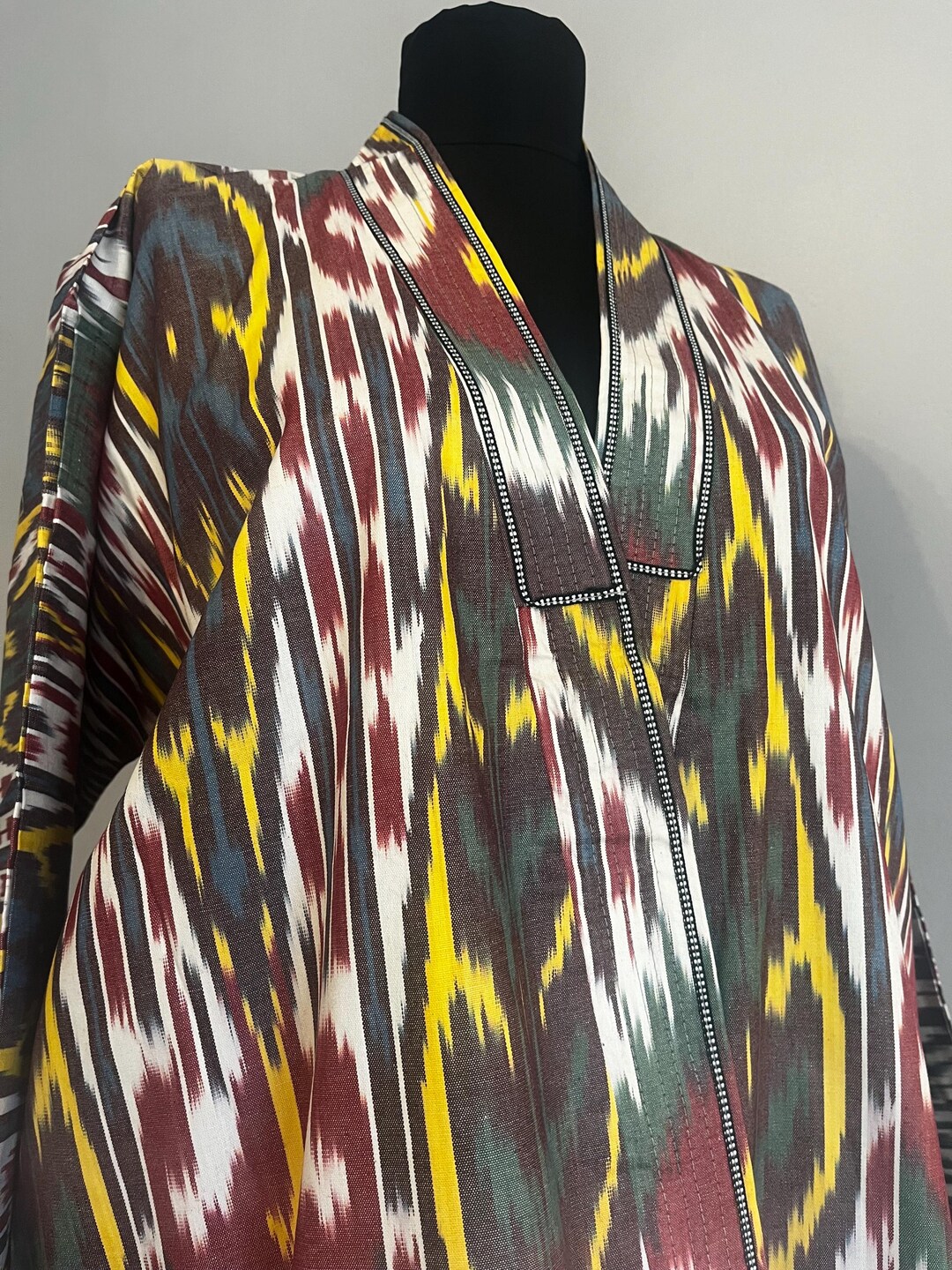 Handmade Ikat Chapan Robe: Bohemian Kimono Jacket - Etsy