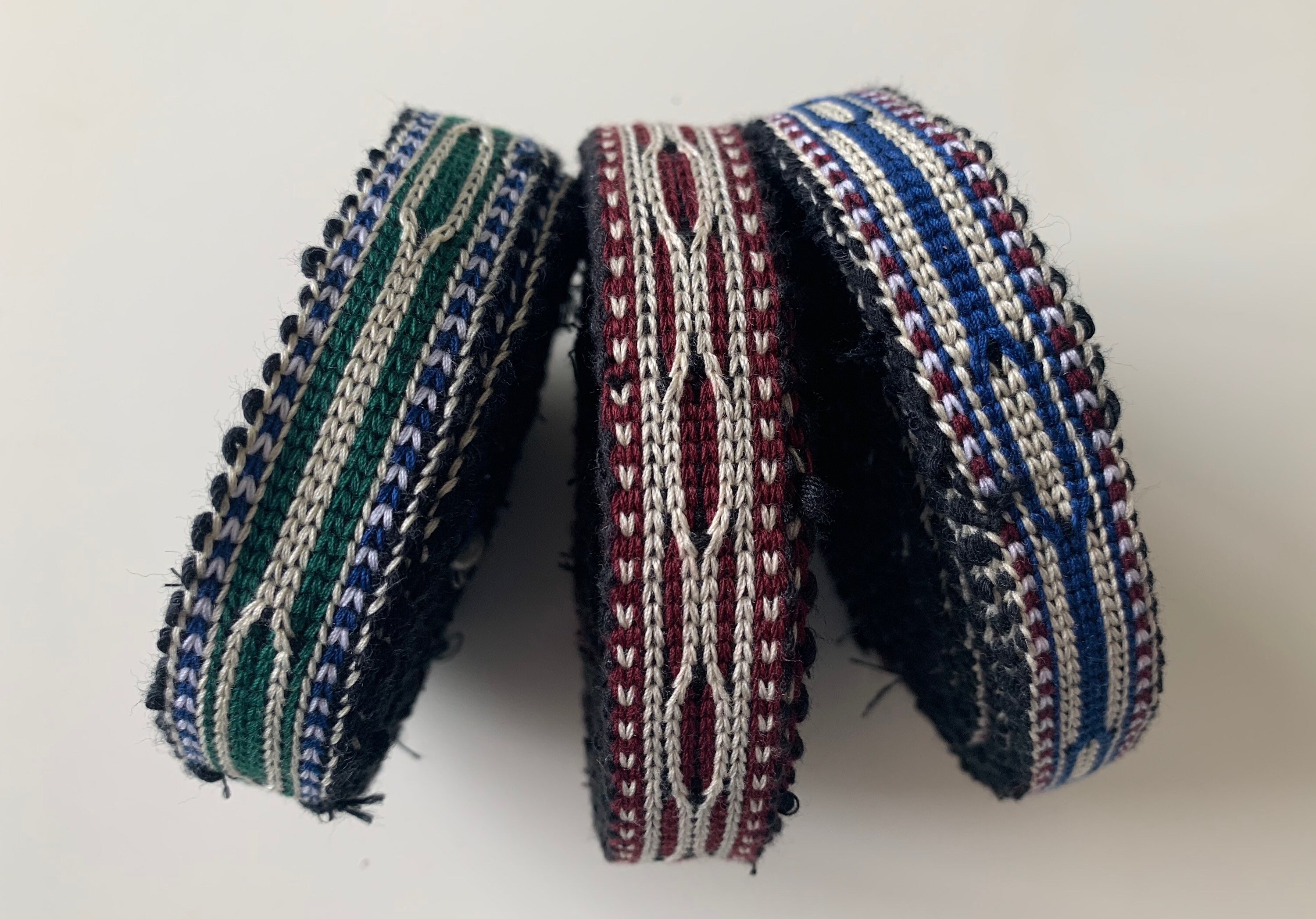 Set of 3 Hand Woven Ribbon Cotton Mix Colours Ribbon | Etsy