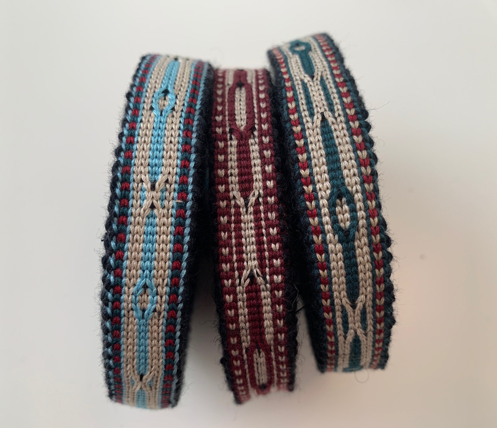 Set of 3 Hand Woven Ribbon Cotton Mix Colours Ribbon - Etsy UK