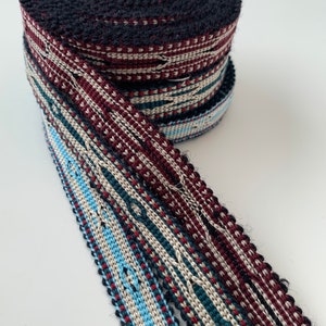 Set of 3 Hand Woven Ribbon Cotton Mix Colours Ribbon | Etsy