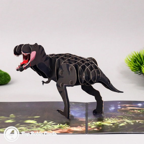 Springy T Rex Dinosaur 3D Pop up Card - Etsy