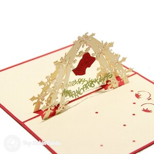 Holly Tree & Christmas Bell Handmade 3D Pop-up Card - Etsy