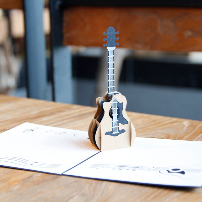 Acoustic Guitar Handmade 3D Pop up Card - Etsy