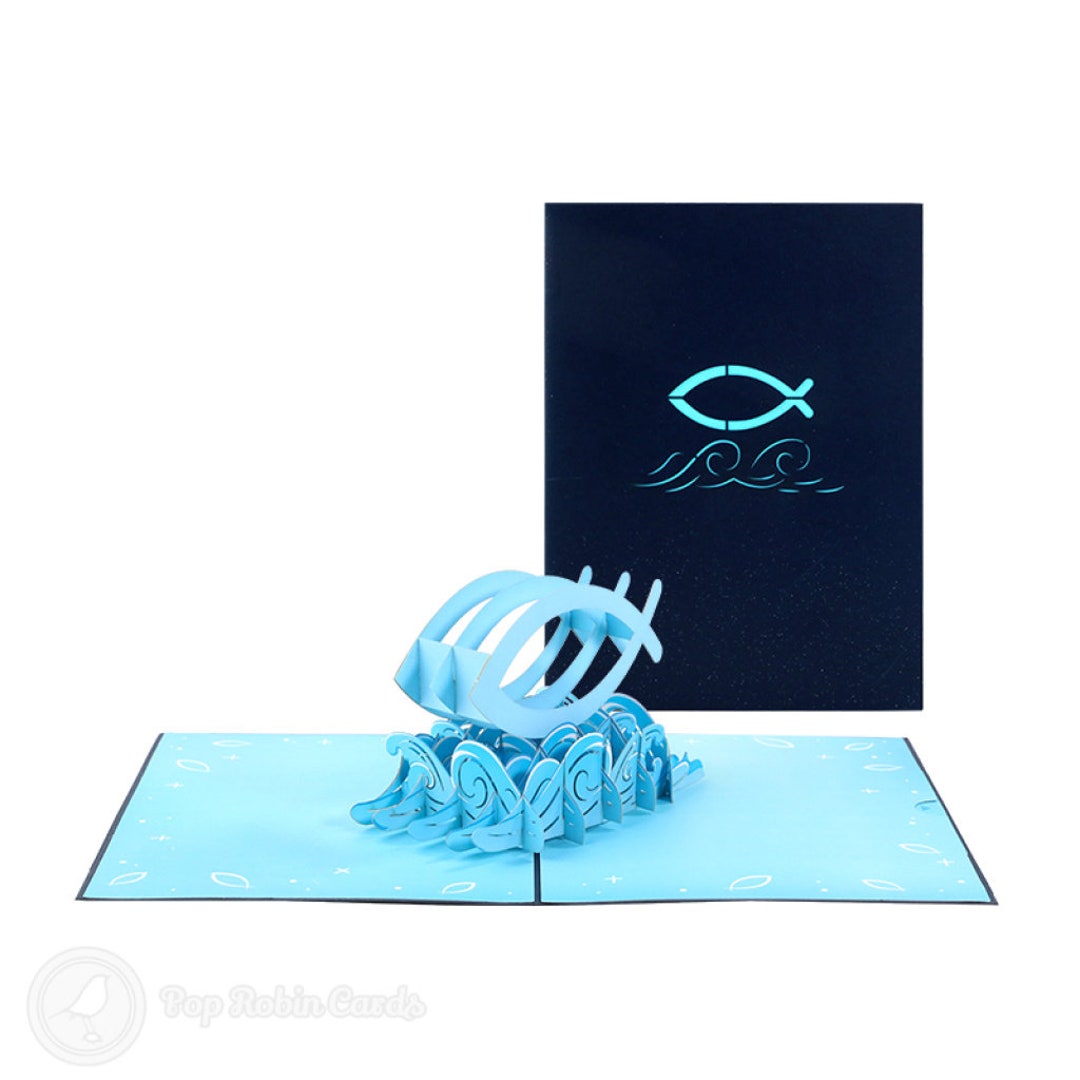 Ichthys Symbol Christian Fish Handmade 3D Greeting Card - Etsy