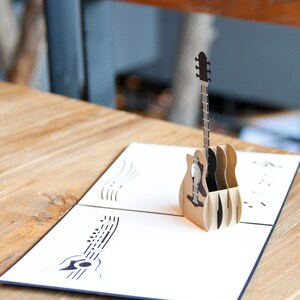 Acoustic Guitar Handmade 3D Pop up Card - Etsy