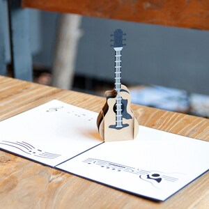 Acoustic Guitar Handmade 3D Pop up Card - Etsy