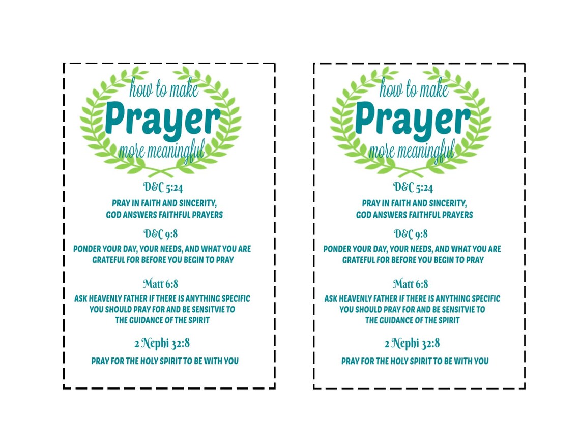 Prayer Lesson Handout | Etsy