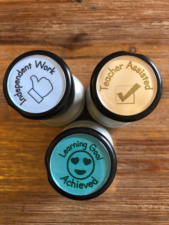 Independent/Assisted work stamp set | Etsy