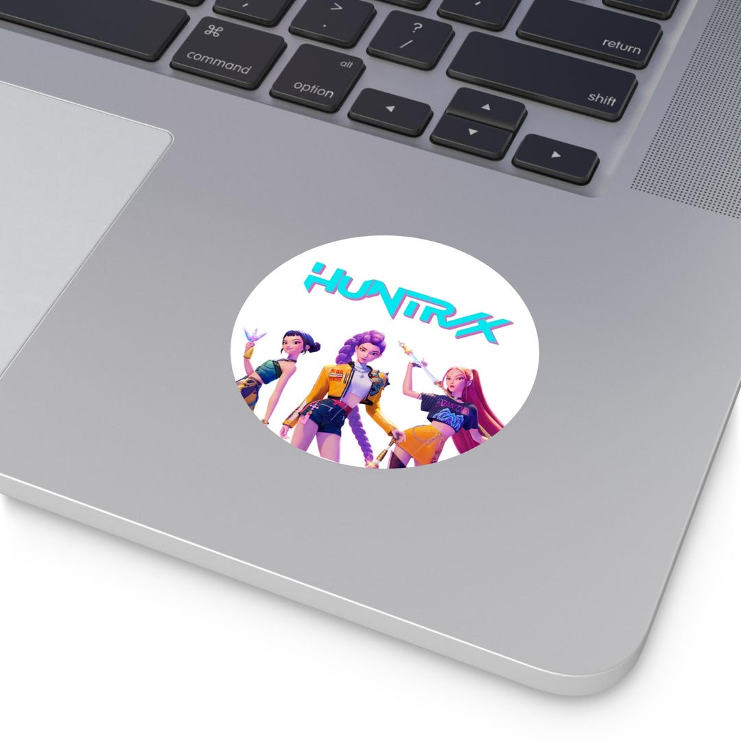 Huntrix Vinyl Sticker With Logo & Group Photo | Kpop Demon Hunters ...