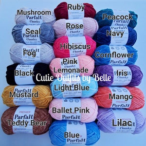 3 SKEINS Premier PARFAIT Chunky Yarn, Teddy Bear, More Colors, Crochet ...