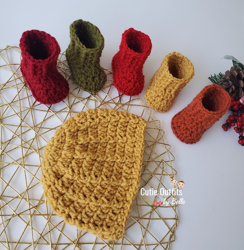 Fall Crochet Baby Booties Crochet Baby Shoes Newborn Baby - Etsy
