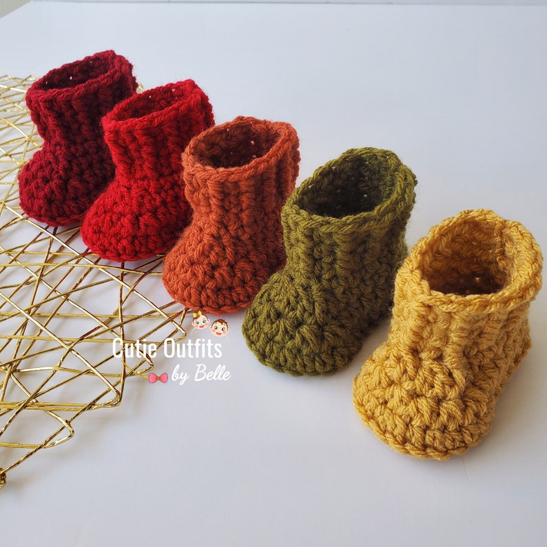 Fall Crochet Baby Booties Crochet Baby Shoes Newborn Baby - Etsy