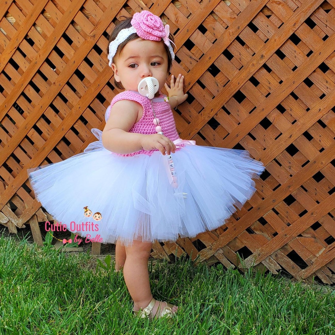 Tutu Baby Dress, Newborn Baby Outfit, Crochet Baby Outfit, Baby Flower ...