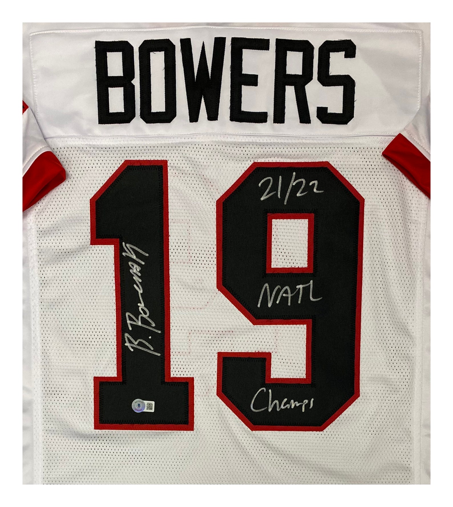 Brock Bowers Georgia Bulldogs Autographed White Custom 19 Jersey ...