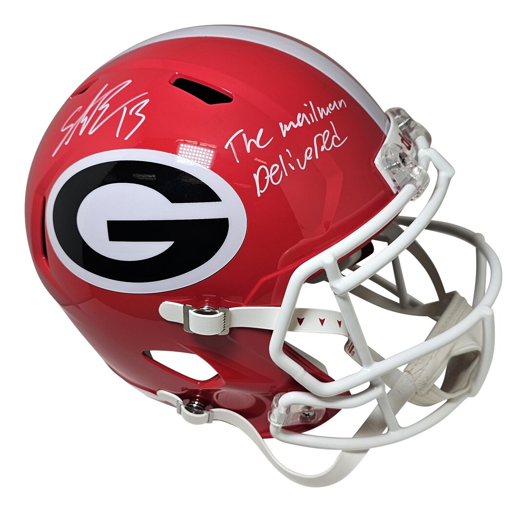 Stetson Bennett Georgia Bulldogs Auto'd Full Size Replica Helmet the ...
