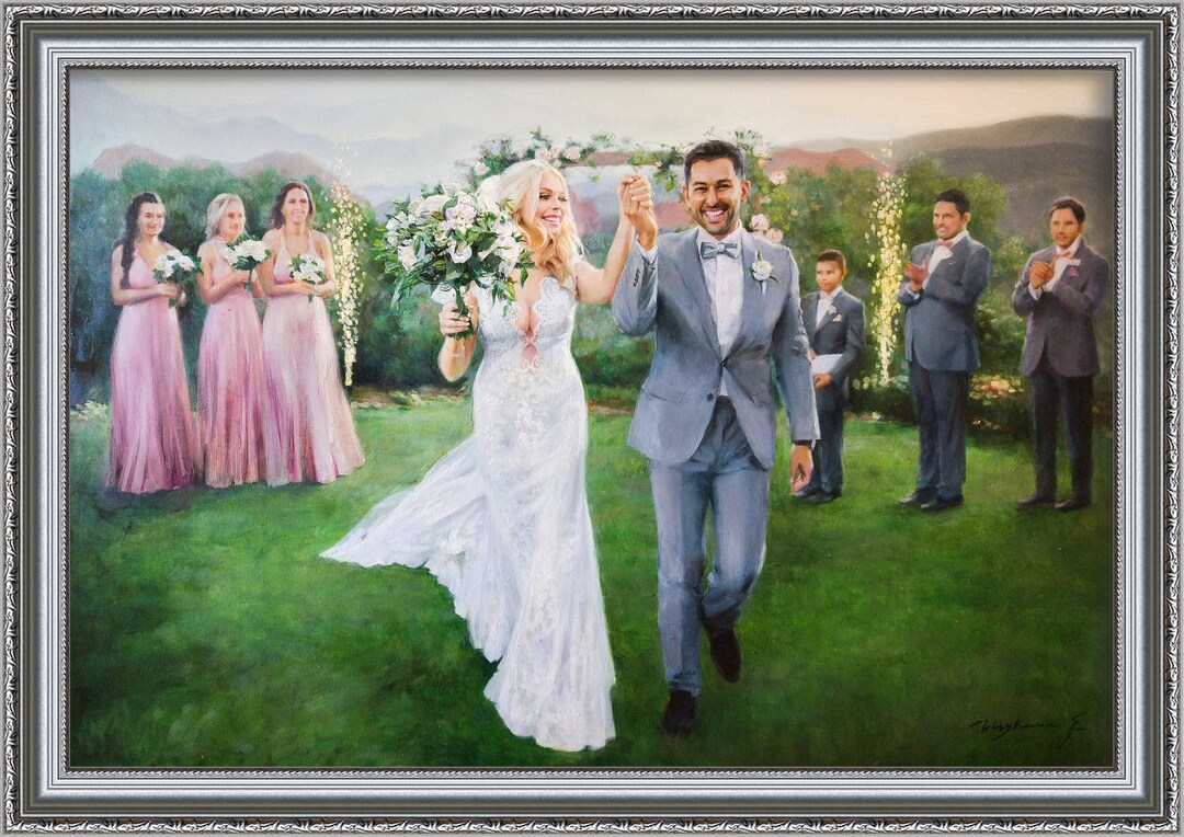 Wedding Canvas Portrait – Custom Wedding Art, Hand-painted Oil Portrait ...