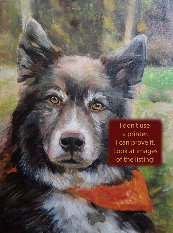 Commission Dog Painting on Canvas Custom Dog Portrait From | Etsy